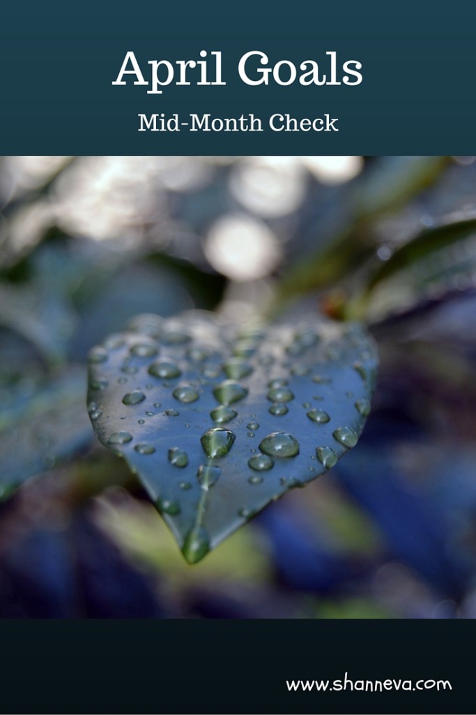 April goals, mid-month check - Shann Eva's Blog